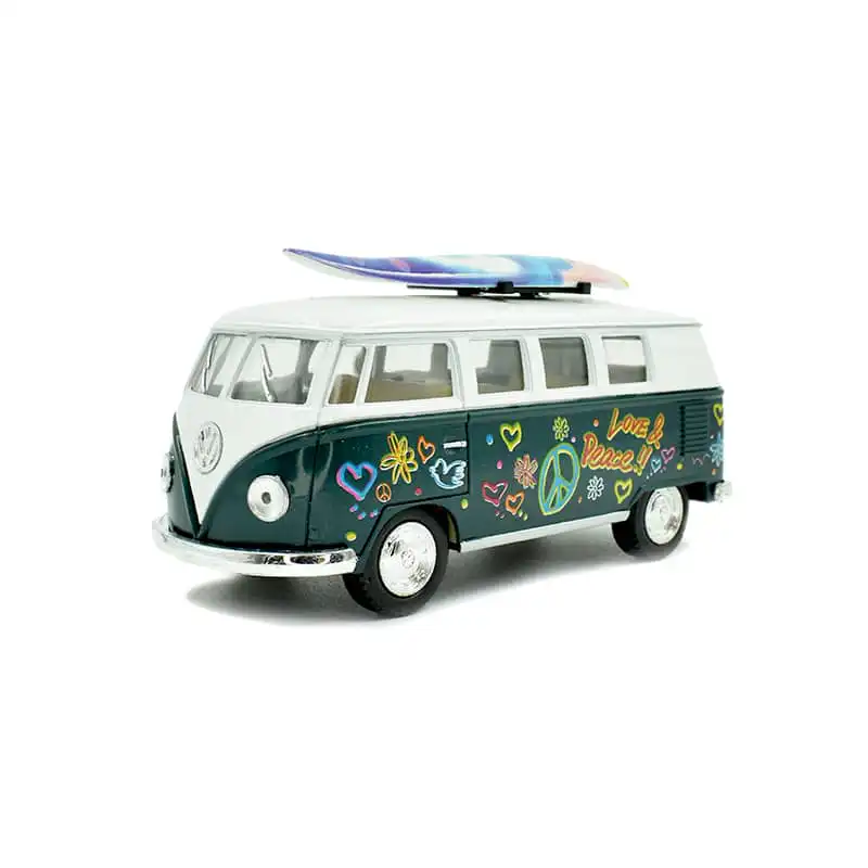 VW Combi Clásica 1962 Surf Serie 4 Pz Fricción Kinsmart Escala 1:32 ...
