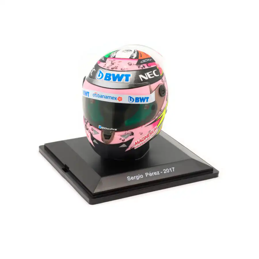 Sergio Checo Pérez Mini Helmet 2017 Fórmula 1 Escala 1/5 Spark | Motoredge