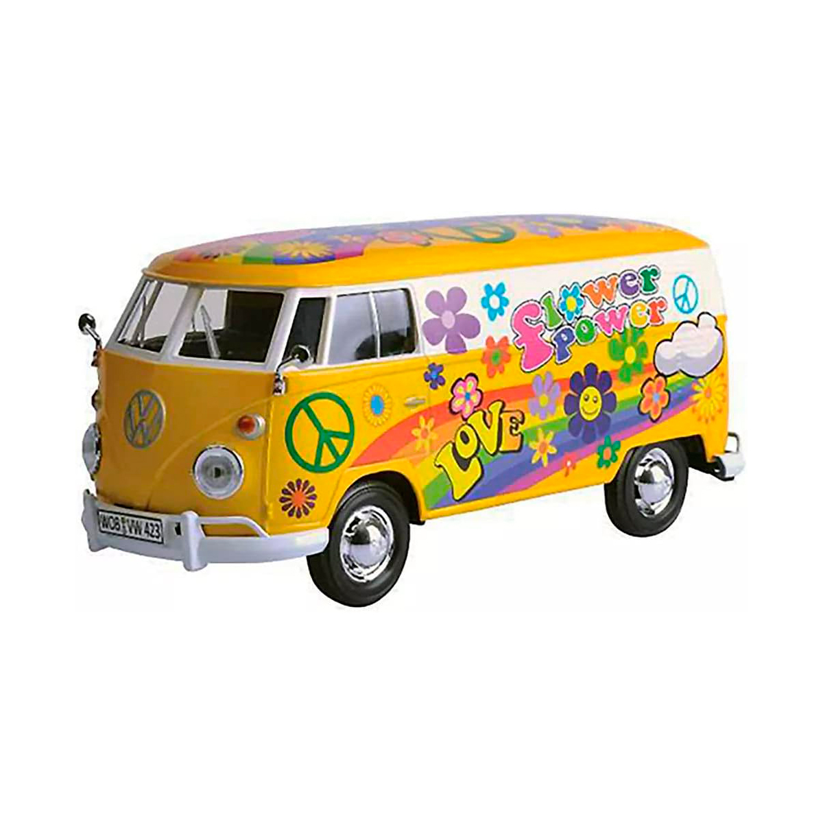 Combi VW T2 Hippie Con Flores Motor Max Escala 1/24 | Motoredge México ...