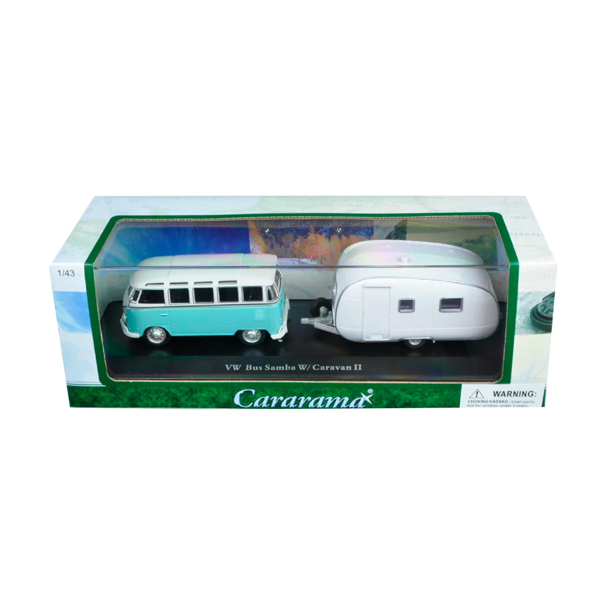 VW Combi Bus Samba Caravan Con Remolque Cararama Escala 1/43 ...