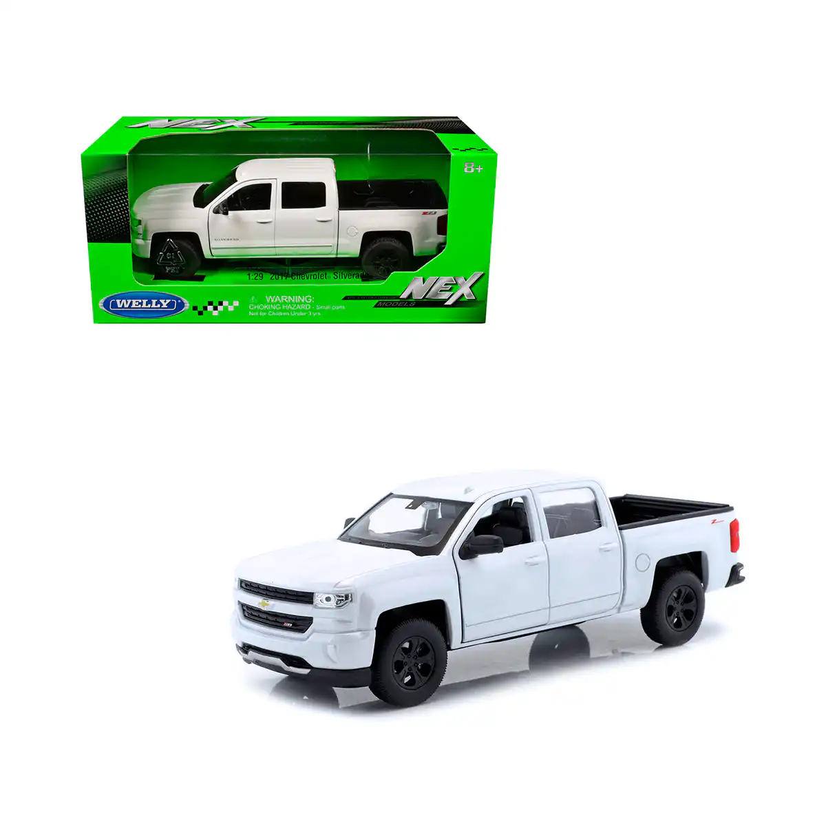 Chevy Silverado 1500 LT Z71 2017 Blanco Pickup Welly 1/24 | Motoredge